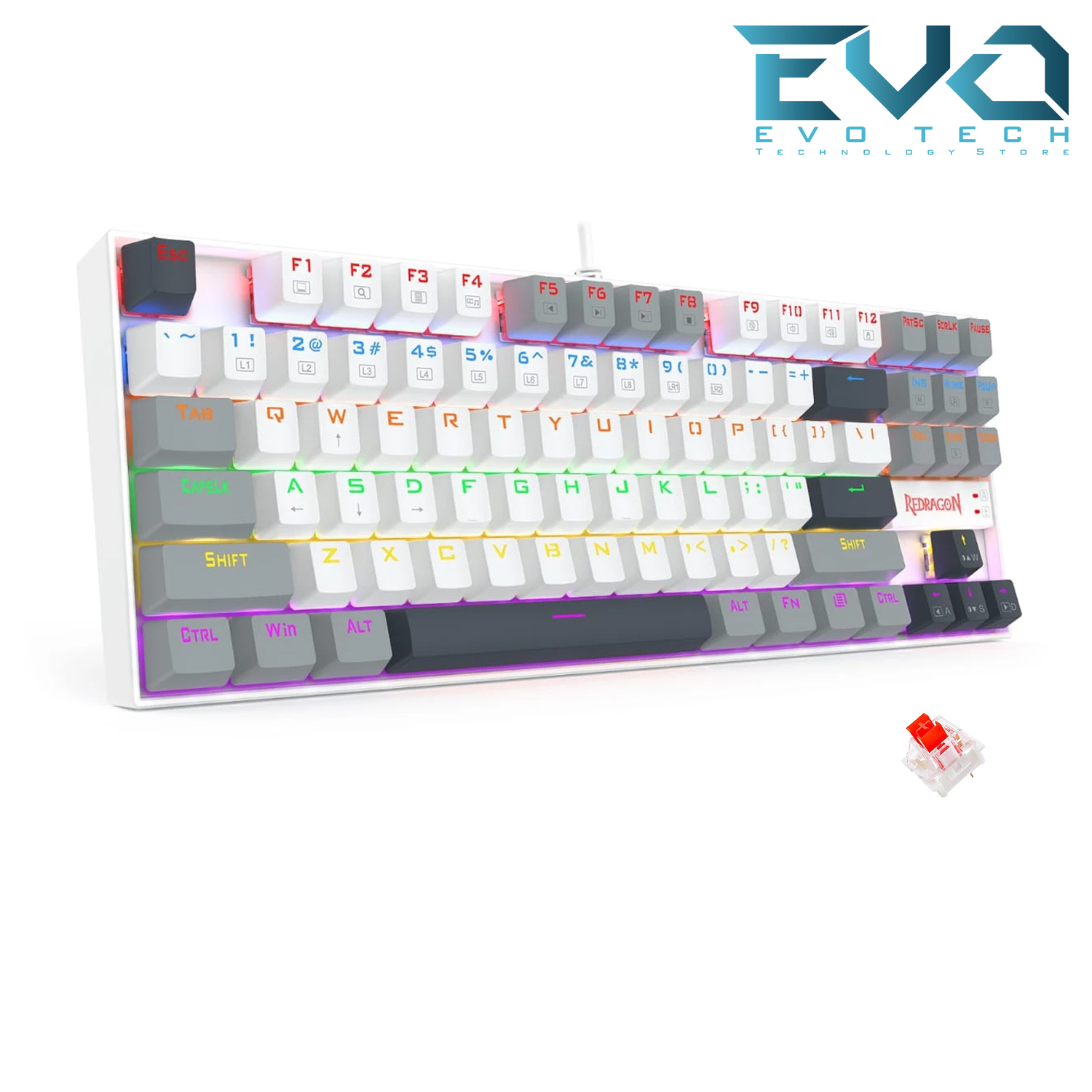 Redragon K552 WGL-R KUMARA RAINBOW Mechanical Gaming Keyboard RED ...